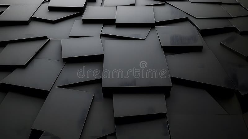 Abstract Black Geometric Shapes Surface Stock Illustration ...