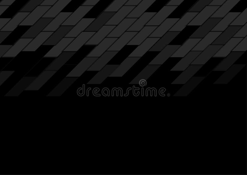 Abstract Black Geometric Tiles Hi-tech Background Stock Vector ...