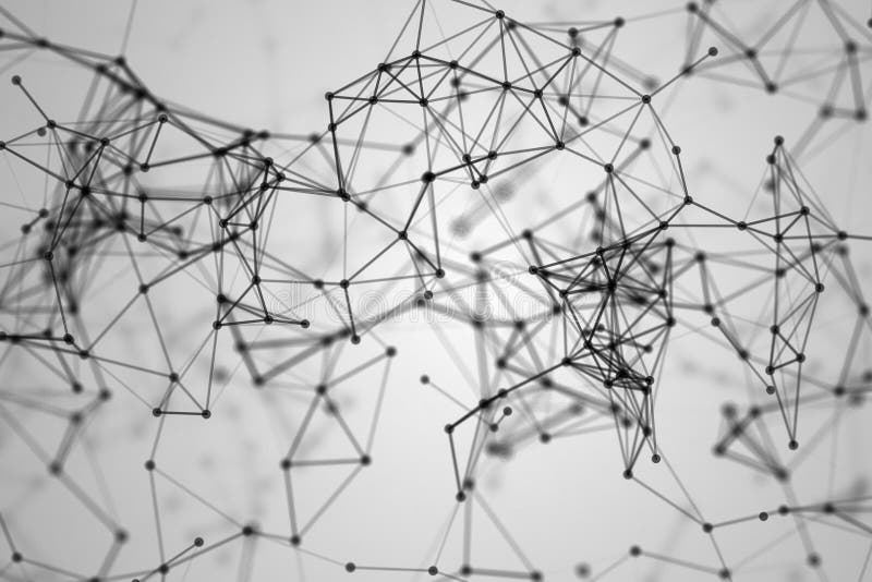 Abstract Black Geometrical Plexus on White Gradient Background Stock ...