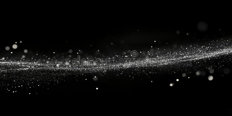 Abstract Black Glitter Sparkle Background with Luminous Silver ...