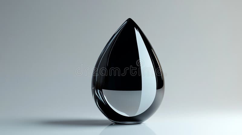Abstract Black Glossy Drop Liquid Teardrop Shape 3D Render High ...