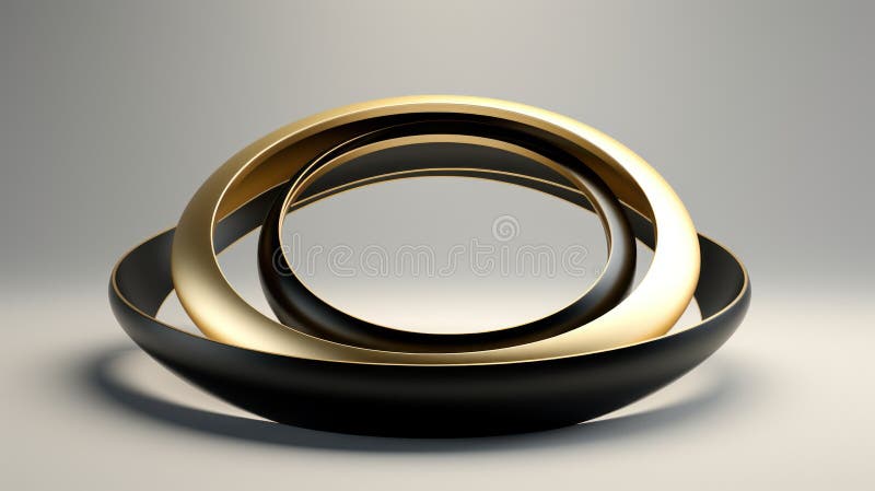Abstract Black and Gold Circle Rings AI Generated Stock Illustration ...