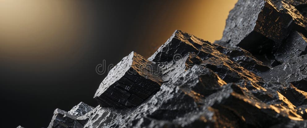 Abstract Black and Gold Cubic Rock Texture. Stock Image - Image of cube ...