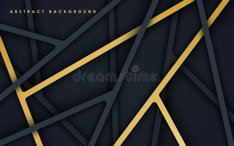 Abstract Black and Gold Dimension Line Background. Stock Vector ...