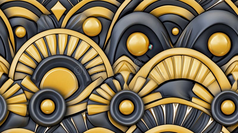 Abstract Black and Gold Geometric Pattern Seamless Texture Stock ...