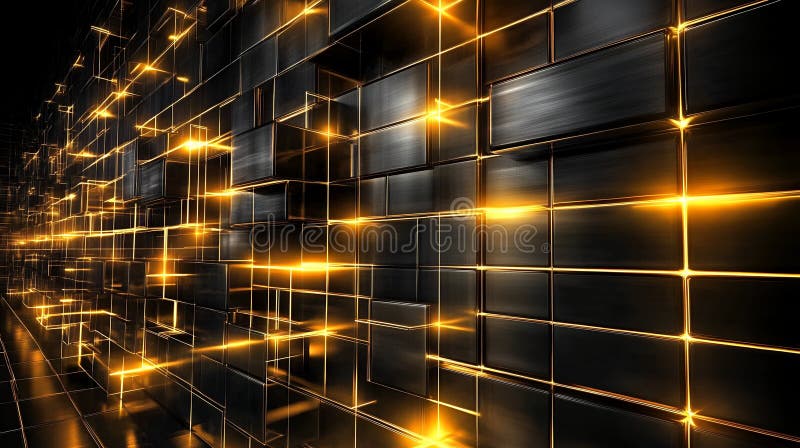 Abstract Black and Gold Grid Stock Illustration - Illustration of ...