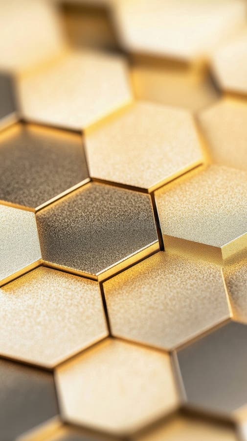 Abstract Black and Gold Hexagon Pattern Creating a Modern Design ...