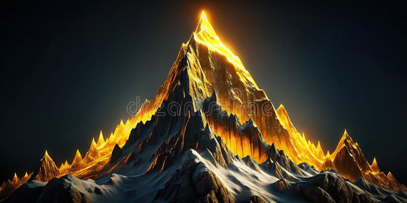 Abstract Black and Gold Mountain Peak a Powerful Visual Metaphor for ...