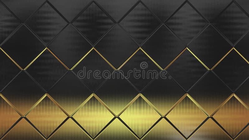 Abstract Black and Gold Square Background Image Stock Illustration ...