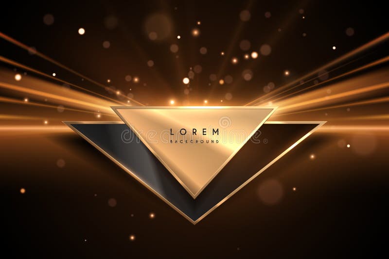 Abstract Black and Gold Triangle Frame with Light Effect Stock Vector ...