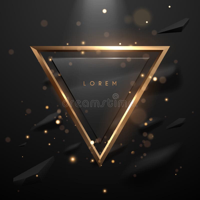 3D Gold Triangle Pyramid Abstract Modern Company Logos Design Vector ...