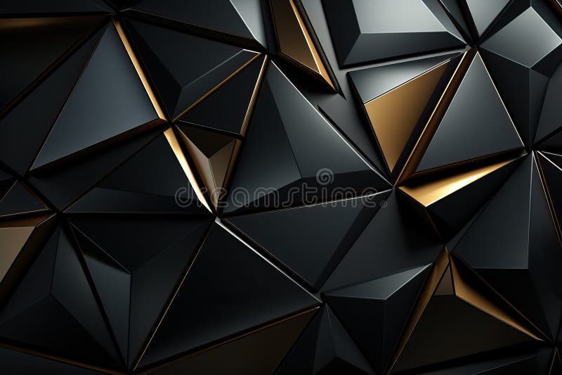 Abstract Black and Gold Triangular Pattern Background. Stock ...