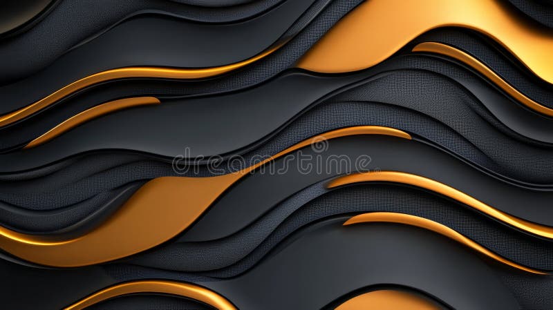 Abstract Black Gold Wave Pattern Elegant Luxurious Flowing Dynamic ...