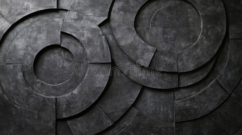 Abstract Black and Grey Circular Wall Art Stock Illustration ...