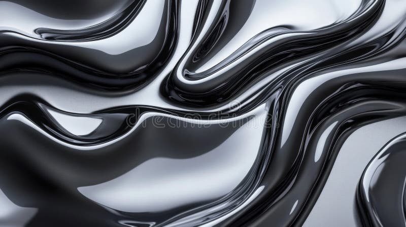 Abstract Black and Grey Fluid Waves Background Stock Illustration ...