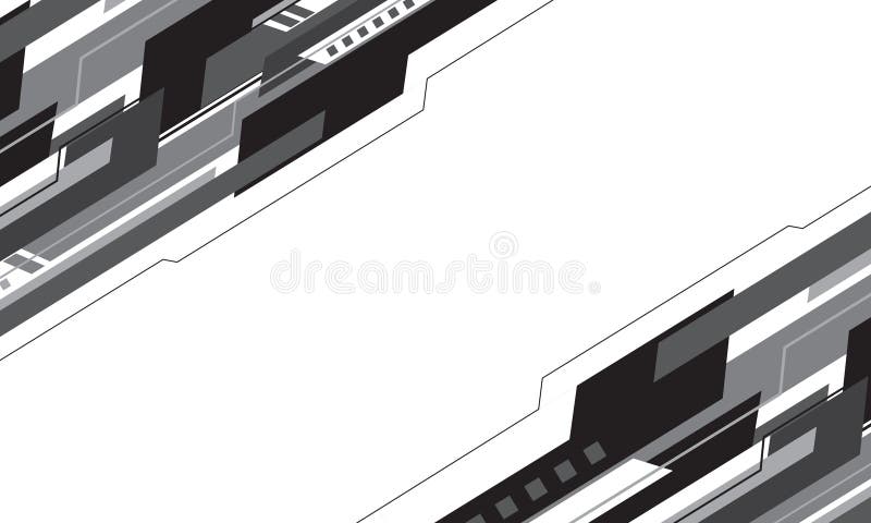 Abstract Black Grey Geometric Technology on White Blank Space Design ...