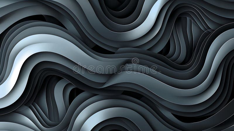 Abstract Black and Grey Waves Stock Illustration - Illustration of ...