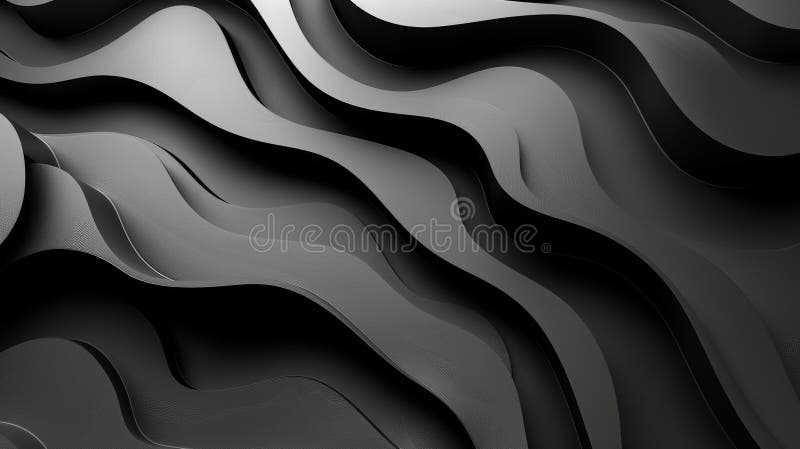 Abstract Black and Grey Wavy Lines Create a Flowing, Dynamic Pattern ...