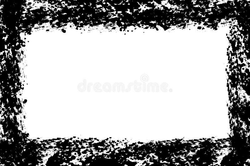 Abstract Black Grunge Grainy Rectangular Frame. Thick and Bold Frame ...