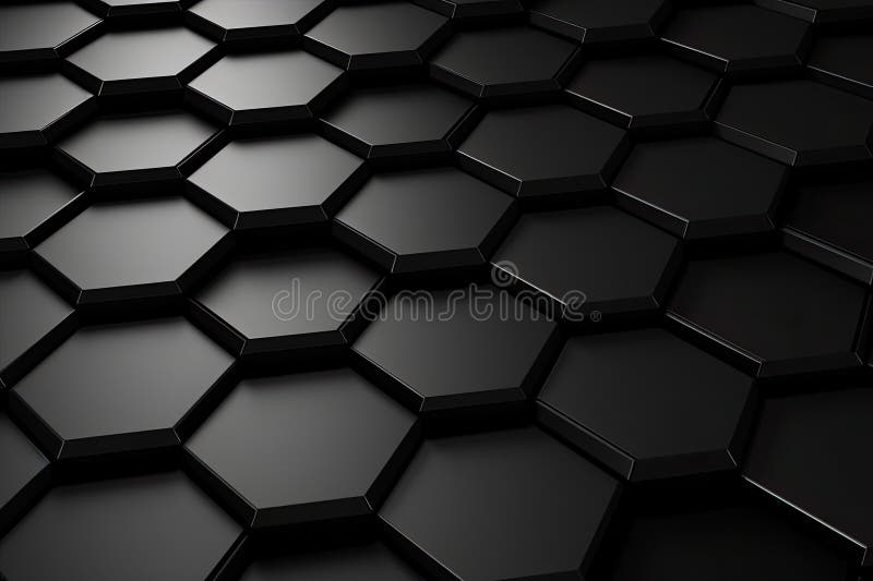 Abstract Black Hexagon Pattern: a 3D Render of Geometric Shapes Stock ...