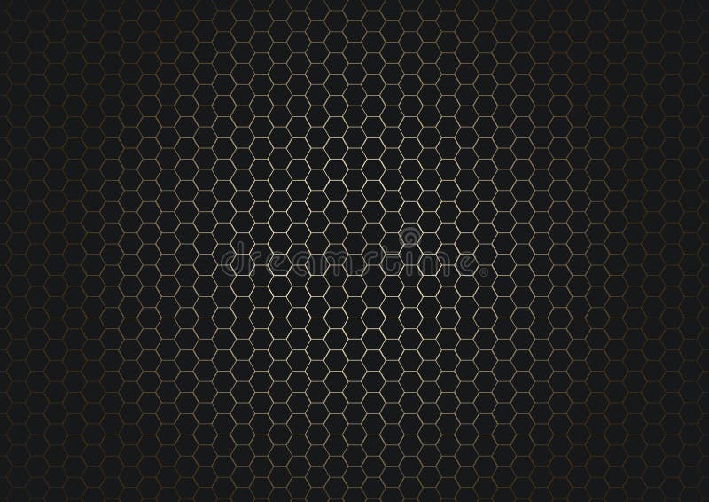 Abstract Black Hexagon Pattern On Glowing Gold Background And Texture ... Abstract Black Hexagon Pattern On Glowing Gold Background And Texture ...