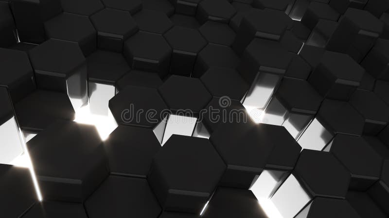 Abstract Black Hexagon Shapes Background,hexagon Shape Raised High and ...