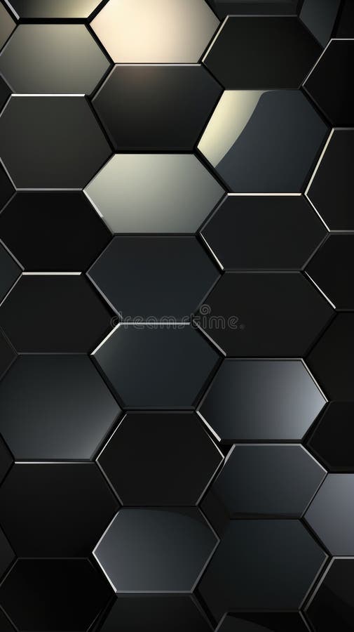 Abstract Black Hexagonal Geometric Background Stock Illustration ...