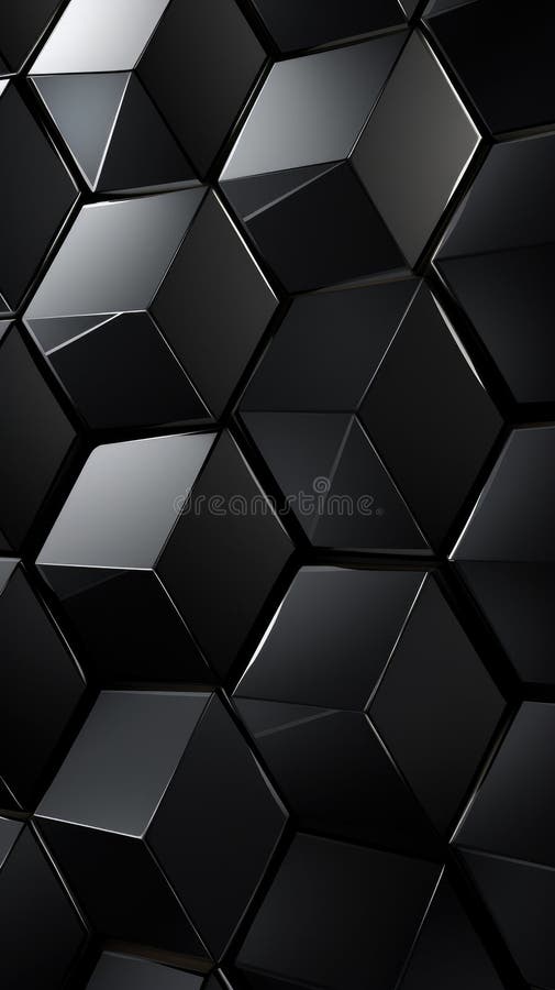Abstract Black Hexagonal Geometric Background Stock Illustration ...