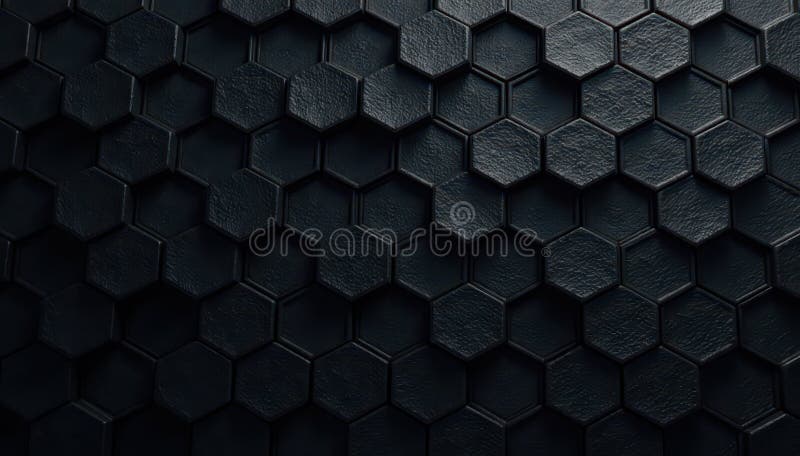 Abstract Black Hexagonal Pattern Textured Surface Vector Intricate Stock Illustration ...