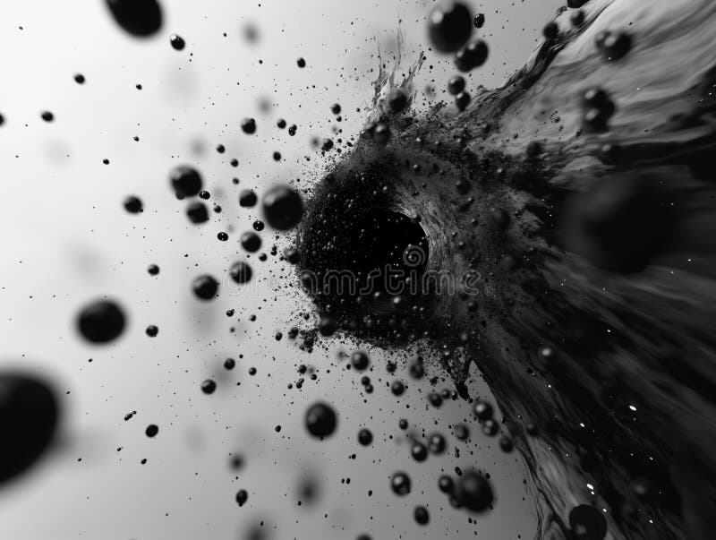Abstract Black Hole with Liquid Splash Stock Photo - Image of hole ...