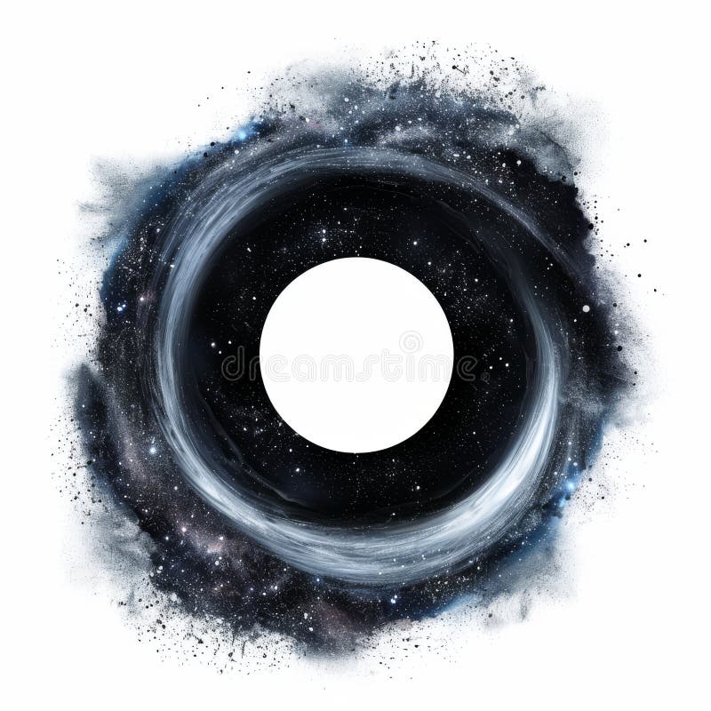 Abstract Black Hole in Space, Cosmic Illustration on Isolated ...