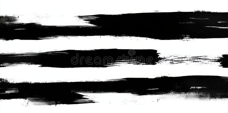 An Abstract Black Horizontal Parallel Thick Brush Line Stripes Pattern ...