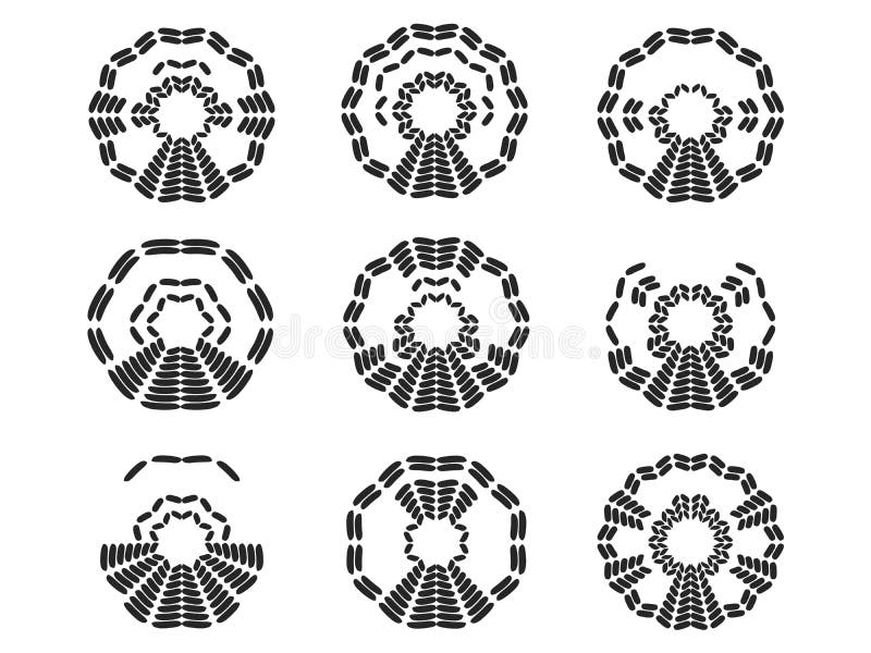 Abstract black icons stock illustration. Illustration of symbol - 143250970