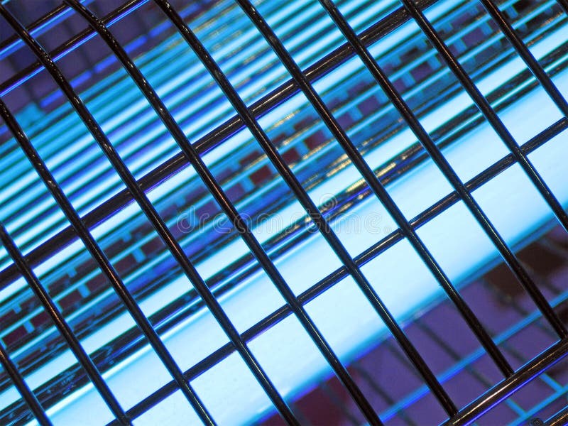 Abstract Black Industrial Grid, Blue Lighting, Stock Photo - Image of ...