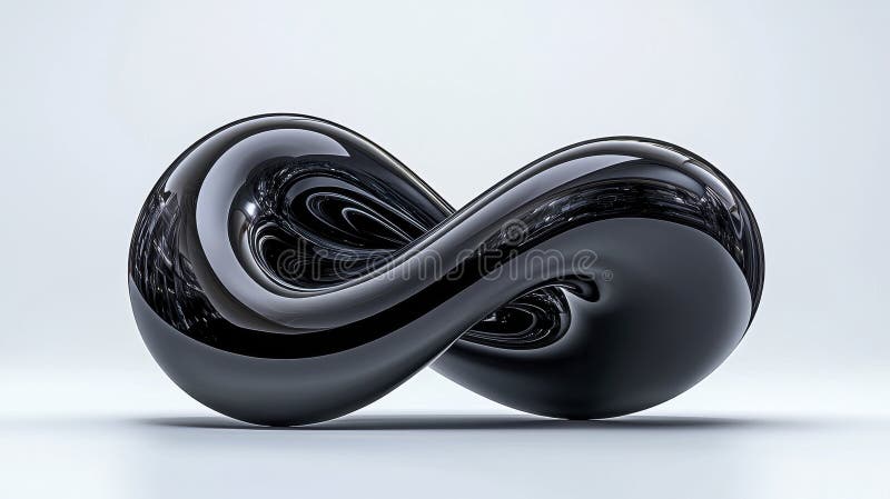 Abstract Glossy Black Infinity Symbol Design Stock Illustration ...