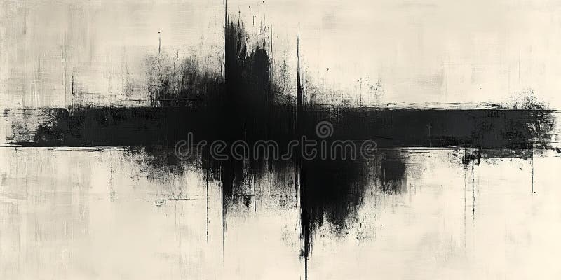 Abstract Black Ink Artwork Blending Bold Lines and Soft Textures ...