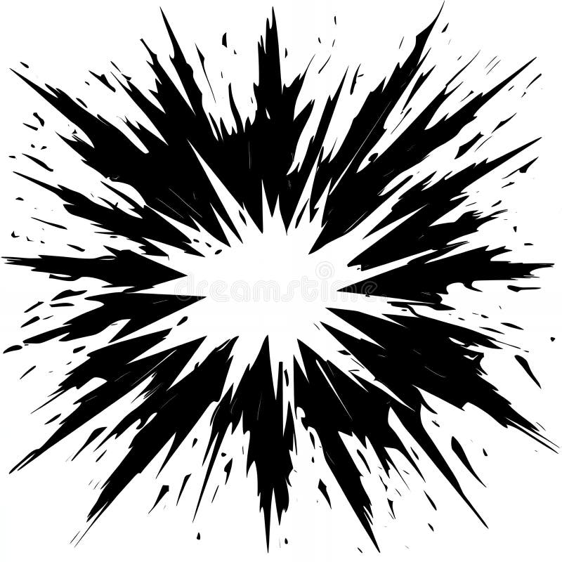 Abstract Black Ink Burst Explosion Splashes Grunge Design Element Stock ...