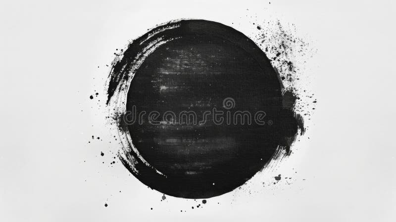 Abstract Black Ink Circle on White Background Stock Image - Image of ...