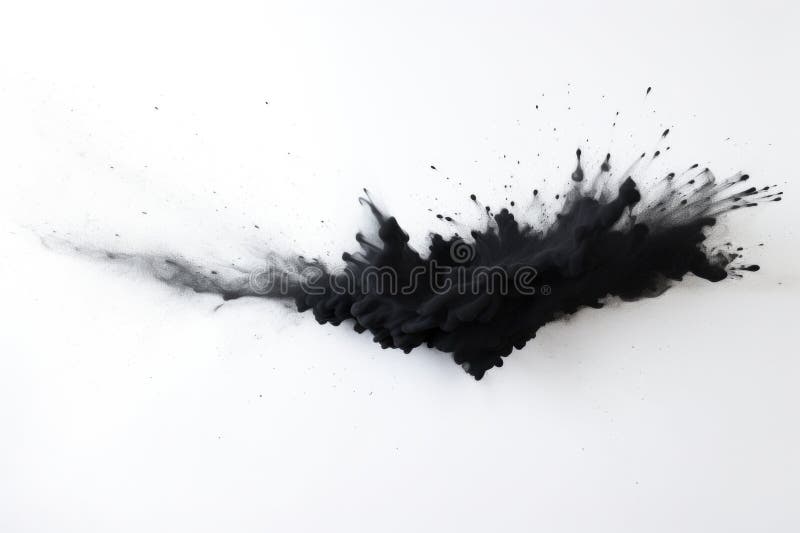 Abstract Black Ink Cloud on White Background. Suitable for Artistic ...