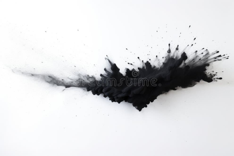 Abstract Black Ink Cloud on White Background. Suitable for Artistic ...