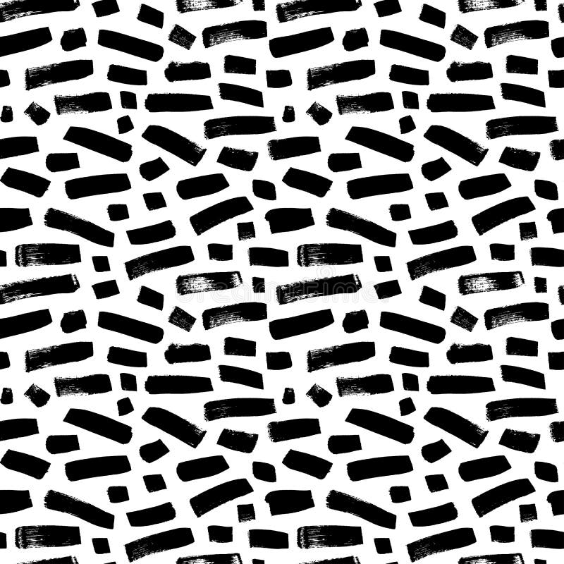 Abstract Black Ink Dash Vector Seamless Pattern. Stock Vector ...
