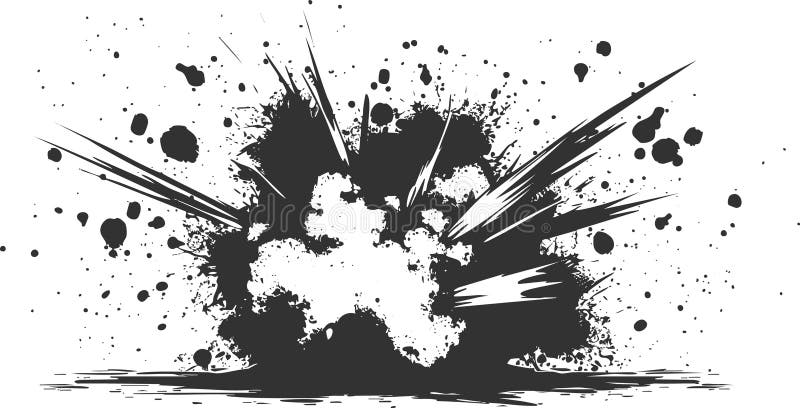 Abstract Black Ink Explosion with Dynamic Splatter and Contrast. Stock ...