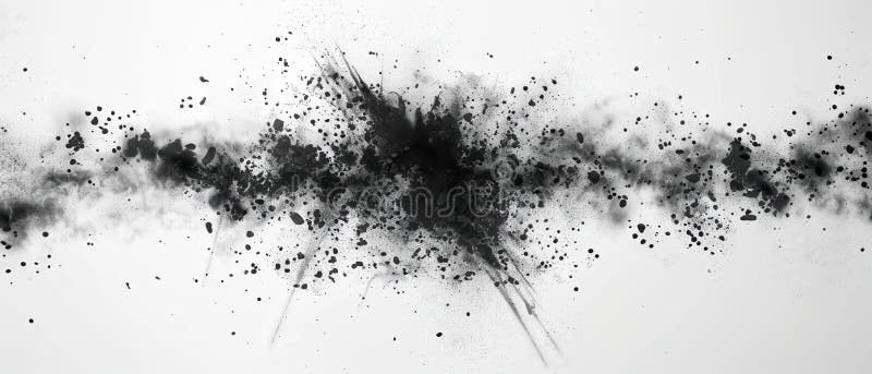 Abstract Black Ink Explosion with Dynamic Splatter Effect Stock Photo ...