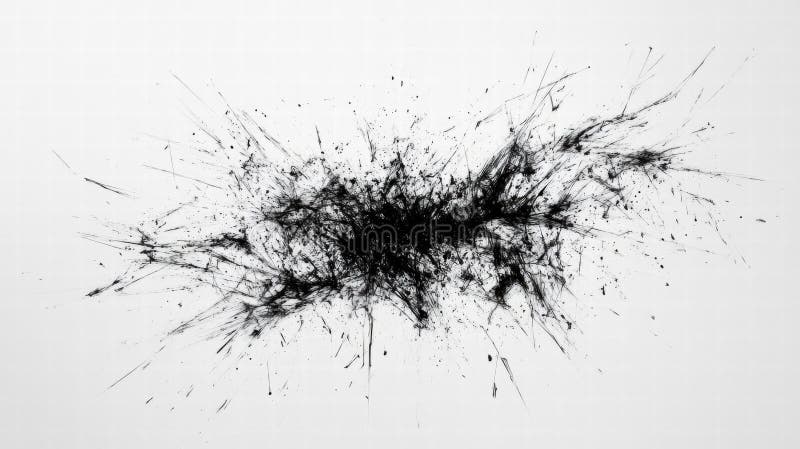 Abstract Black Ink Explosion on White Background Stock Photo - Image of ...