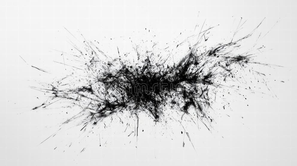 Abstract Black Ink Explosion on White Background Stock Photo - Image of ...