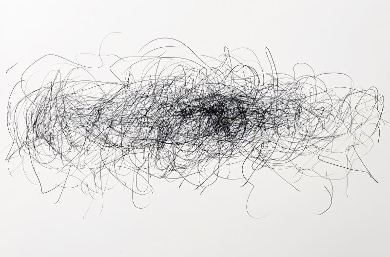 Abstract Black Ink Lines Scribble Chaos Art High Quality Image Stock ...