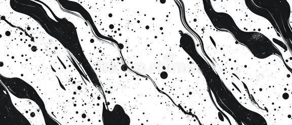Abstract Black Ink Patterns Create a Striking Seamless Design on a ...