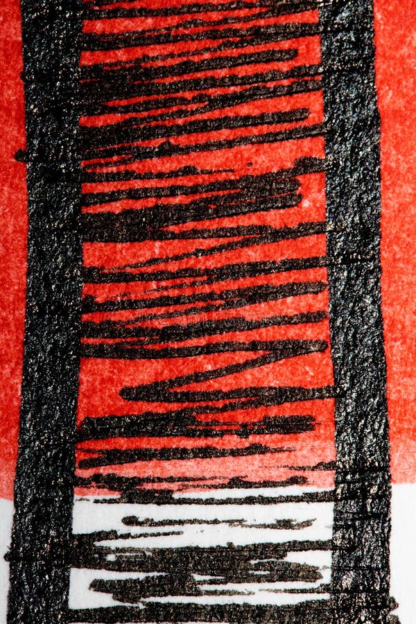 Abstract Black Ink Pen Scribbles and Lines on a Coloured Background ...