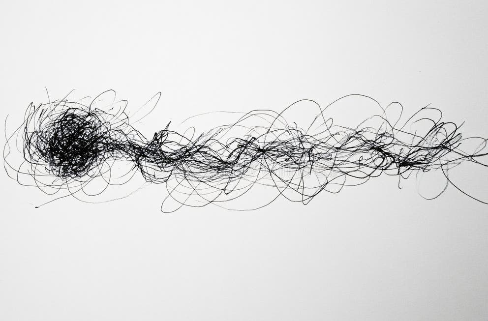 Abstract Black Ink Scribble Lines Art Background High Quality Image ...