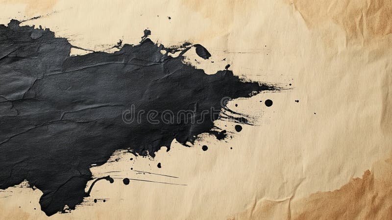Abstract Black Ink Spill on Paper Texture Background Stock Photo ...
